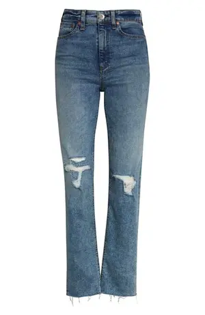 Rag & Bone Nina Ripped High Waist Ankle Cigarette Jeans