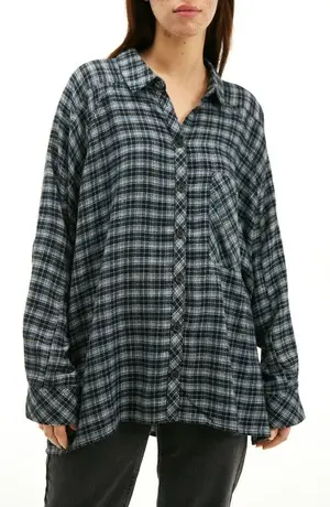 BDG URBAN OUTFITTERS Brendan Plaid Flannel Button-up Shirt