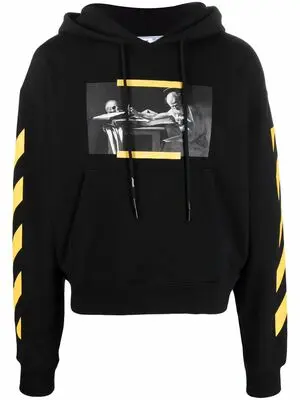 Off-White Carav Diag-stripe Hoodie - Black
