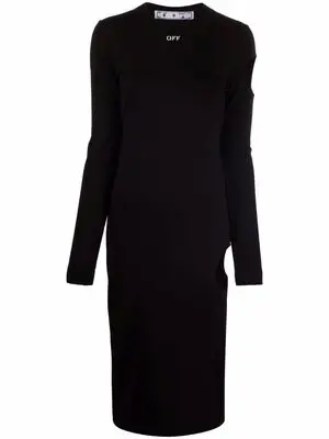 Off-White Meteor Logo Knitted Midi Dress