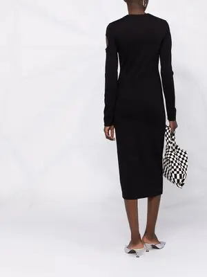 Off-White Meteor Logo Knitted Midi Dress