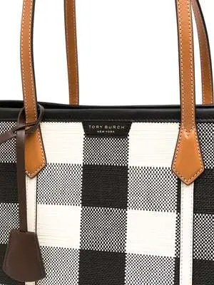 Tory Burch Perry Gingham Triple-compartment Tote