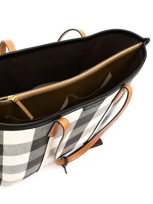 Tory Burch Perry Gingham Triple-compartment Tote