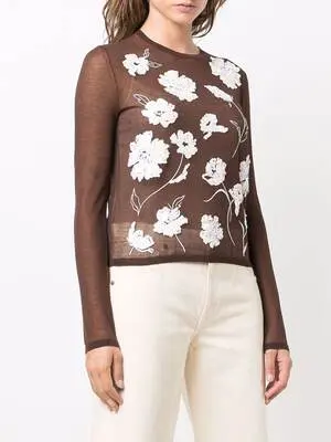 Tory Burch Floral-embroidered Knit Top