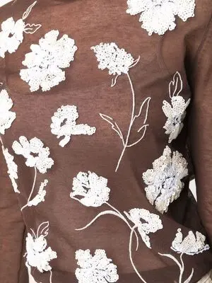 Tory Burch Floral-embroidered Knit Top