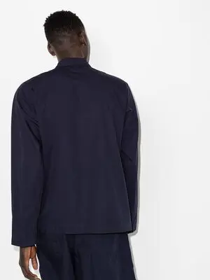 TEKLA Long-sleeve Poplin Pajama Shirt - Blue