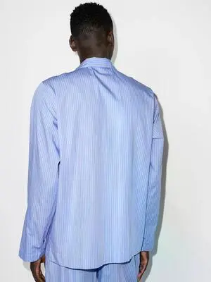 TEKLA Pinstriped Poplin Pajama Shirt