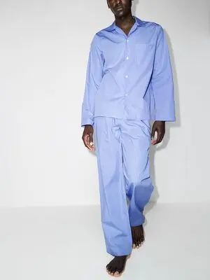 TEKLA Striped Drawstring Pajama Bottoms