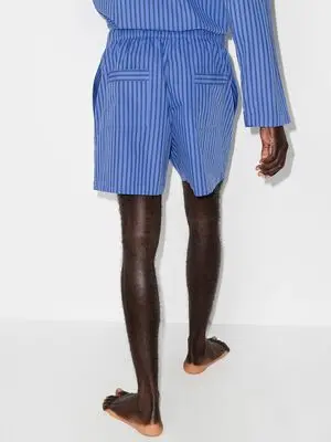 TEKLA Striped Pajama Shorts - Blue
