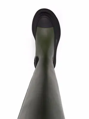 Alexander McQueen Tread Slick Leather Mid-calf Boots