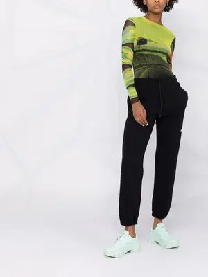 MSGM Logo-print Cotton Joggers - Black