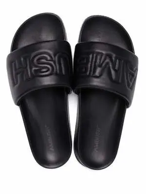 AMBUSH Logo-quilted Slides - Black