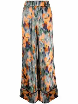 Off-white Floral Pants For Women