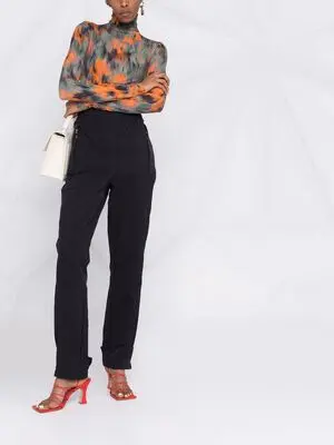 Off-White Ankle-strap Straight-leg Trousers