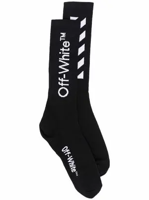 Off-White Diag-stripe Mid-length Socks