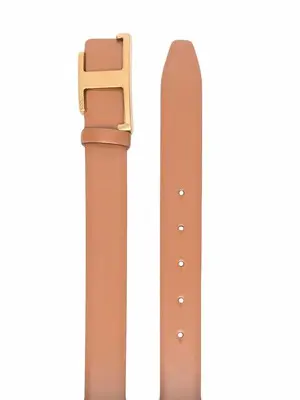 TOD'S Logo Buckle Leather Belt - Brown