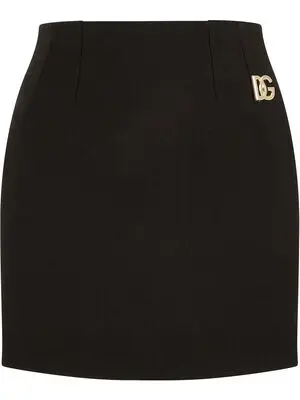 Dolce & Gabbana Logo-appliqué Double Crepe Miniskirt