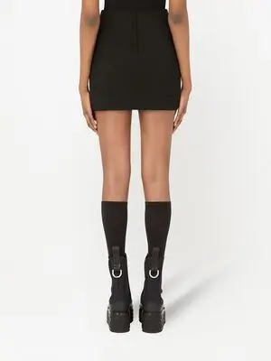 Dolce & Gabbana Logo-appliqué Double Crepe Miniskirt