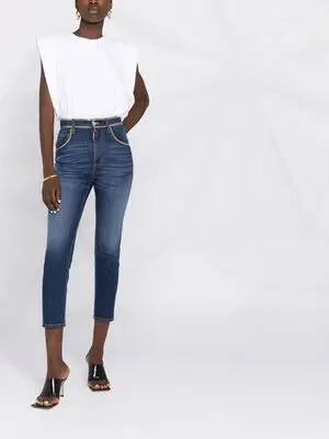 Dsquared2 High-waisted Chain-trim Cropped Jeans