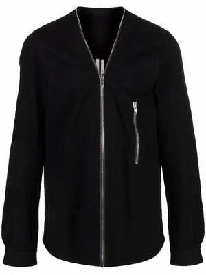 Rick Owens V-neck Zip-up Shirt