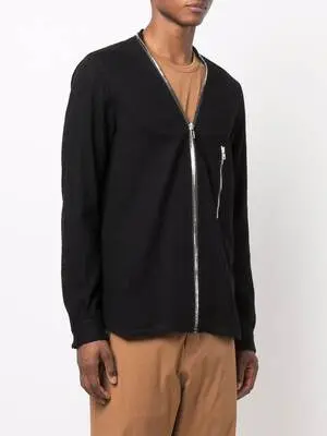 Rick Owens V-neck Zip-up Shirt