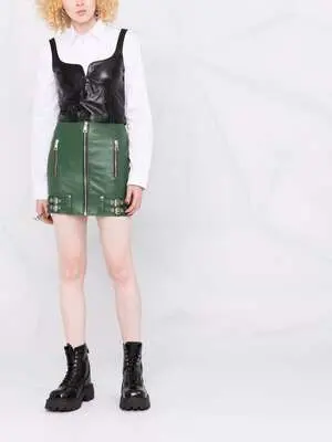 MANOKHI Cropped Leather Vest