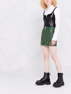 MANOKHI Cropped Leather Vest