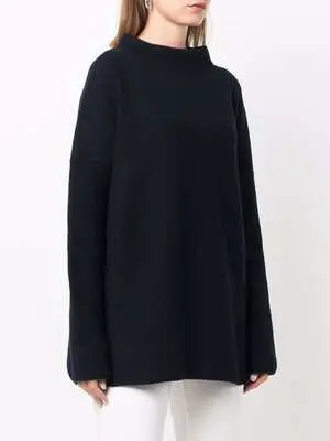 DANIELA GREGIS Wool Mock-neck Sweater - Blue