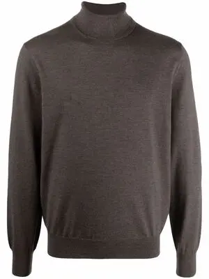 D4.0 Knitted Roll Neck Jumper - Brown