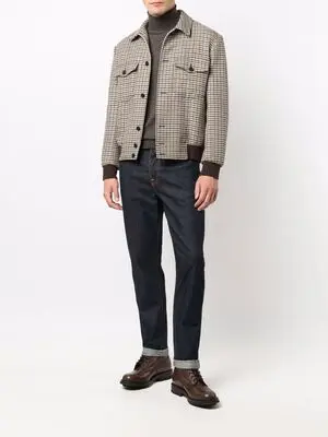 D4.0 Knitted Roll Neck Jumper - Brown
