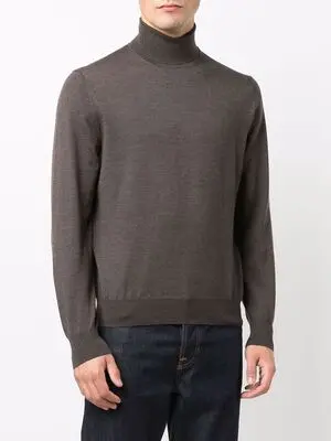 D4.0 Knitted Roll Neck Jumper - Brown