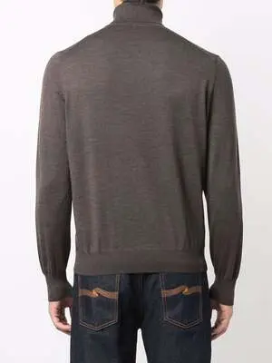 D4.0 Knitted Roll Neck Jumper - Brown