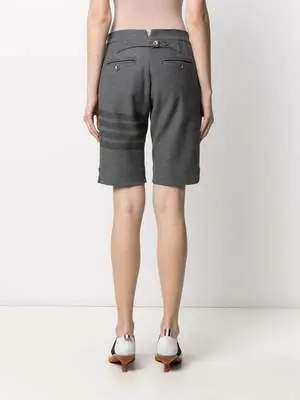 Thom Browne 4-bar Stripe Twill Shorts - Grey