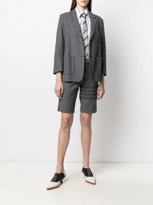 Thom Browne 4-bar Stripe Twill Shorts - Grey