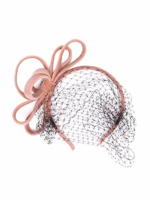 Red Valentino Mesh-detail Velvet Fascinator - Neutrals