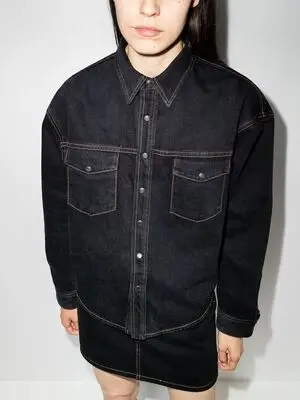 Wardrobe.NYC Oversized Denim Jacket - Black