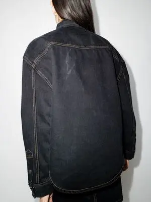 Wardrobe.NYC Oversized Denim Jacket - Black