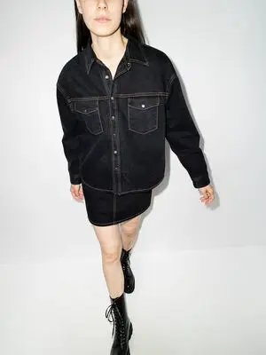 Wardrobe.NYC Oversized Denim Jacket - Black