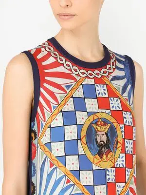 Dolce & Gabbana Carretto-print Silk Vest - Blue