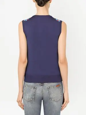 Dolce & Gabbana Carretto-print Silk Vest - Blue