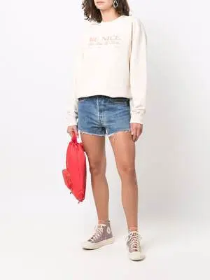 RE/DONE Raw-edge Denim Shorts