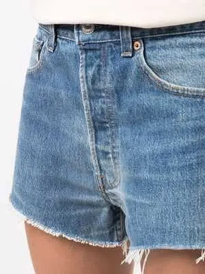 RE/DONE Raw-edge Denim Shorts