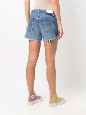 RE/DONE Raw-edge Denim Shorts