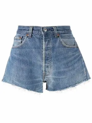RE/DONE Raw-edge Denim Shorts