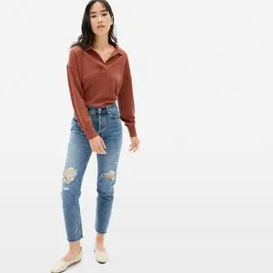 Everlane Cashmere Polo Sweater Cinnamon