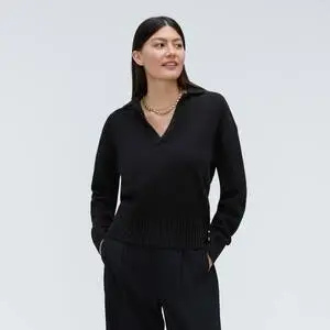 Everlane Cashmere Polo Sweater Core Black