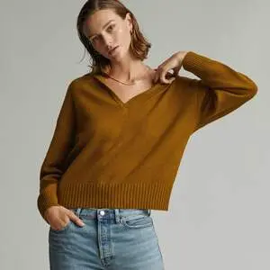 Everlane Cashmere Polo Sweater Tapenade