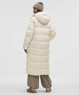 Lululemon Wunder Puff Long Jacket 600-down-fill - Light Ivory