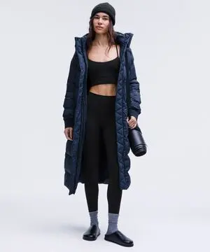 Lululemon Wunder Puff Long Jacket 600-Down-Fill True Navy