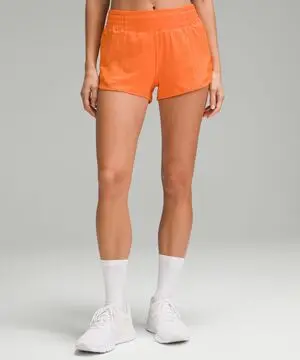 Lululemon Hotty Hot High-Rise Lined Short 2.5" Orange Flash